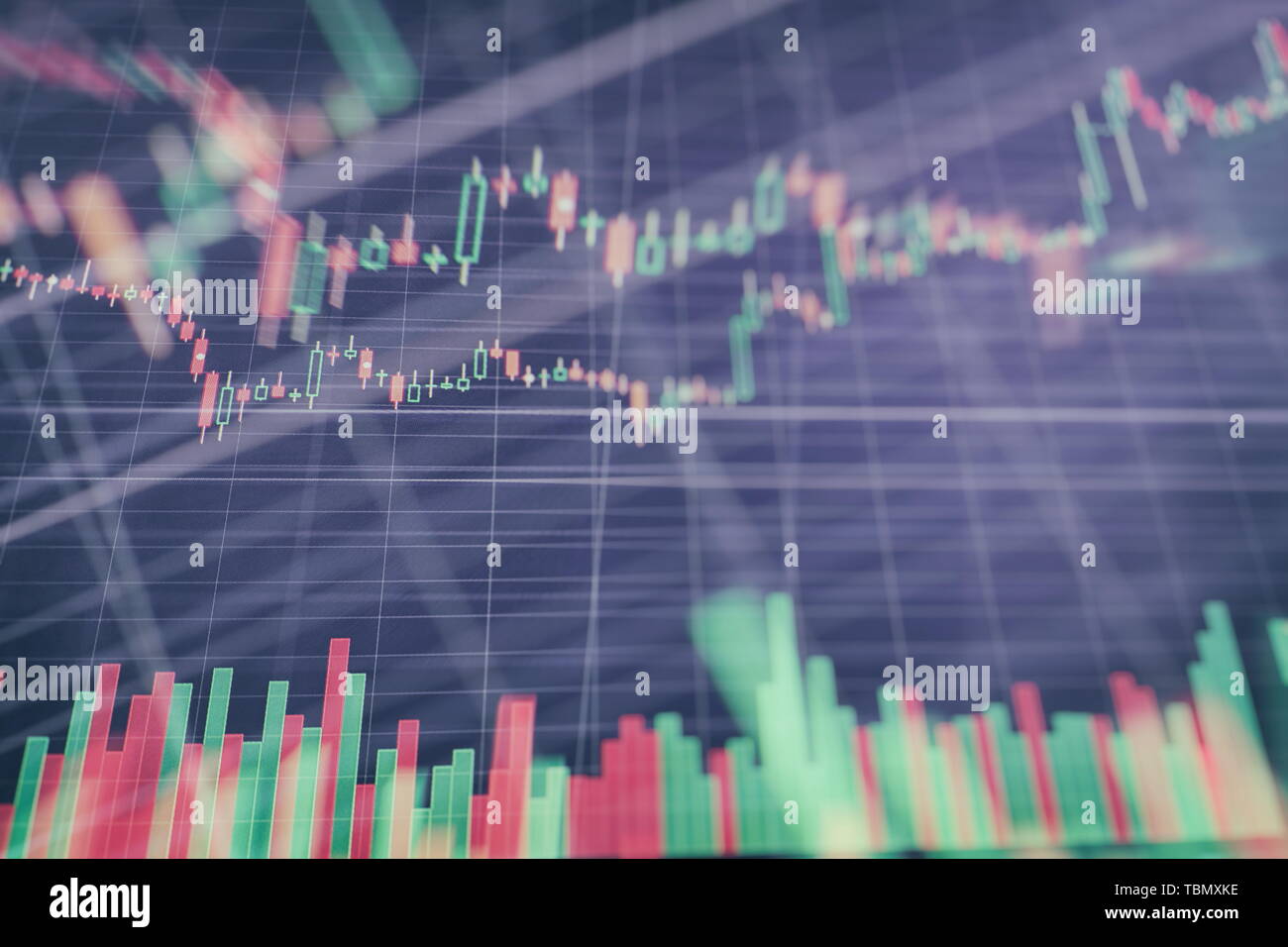 graph with diagrams on the stock market, for business and financial ...