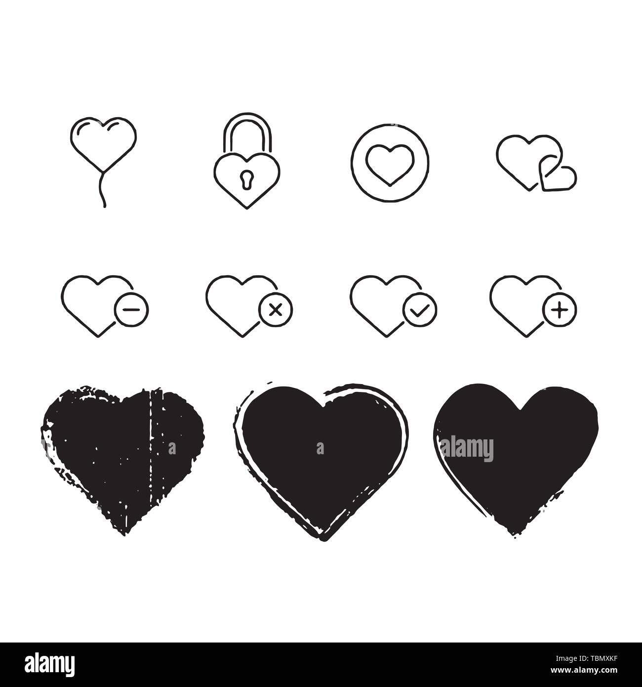 Set of stylized hearts Vector illustration Stock Vector Image & Art - Alamy