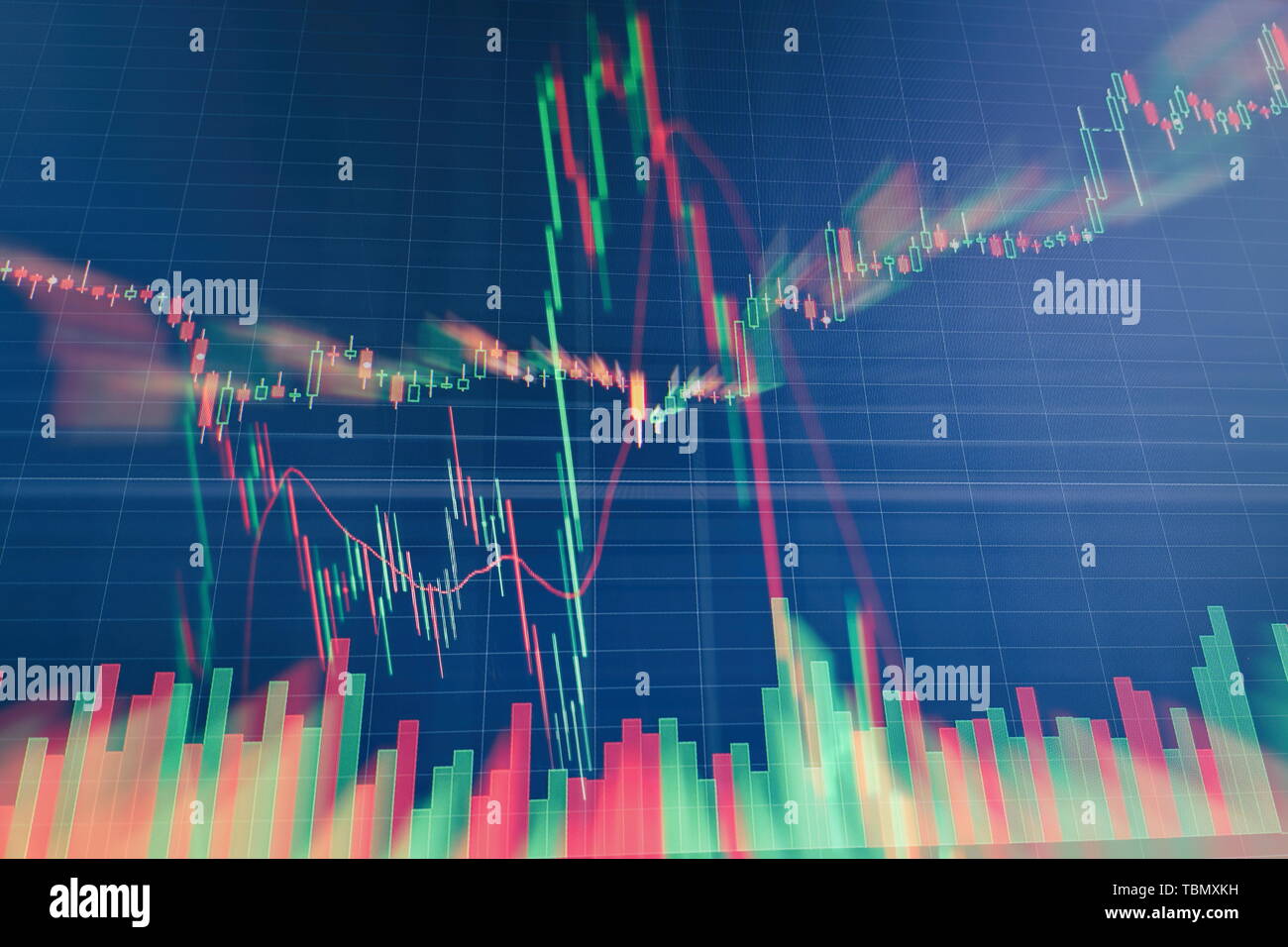 graph with diagrams on the stock market, for business and financial ...