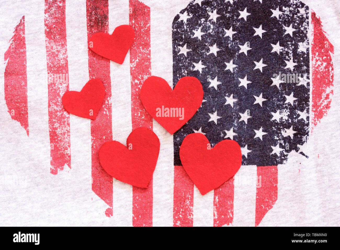 American flag on the background of heart Stock Photo - Alamy