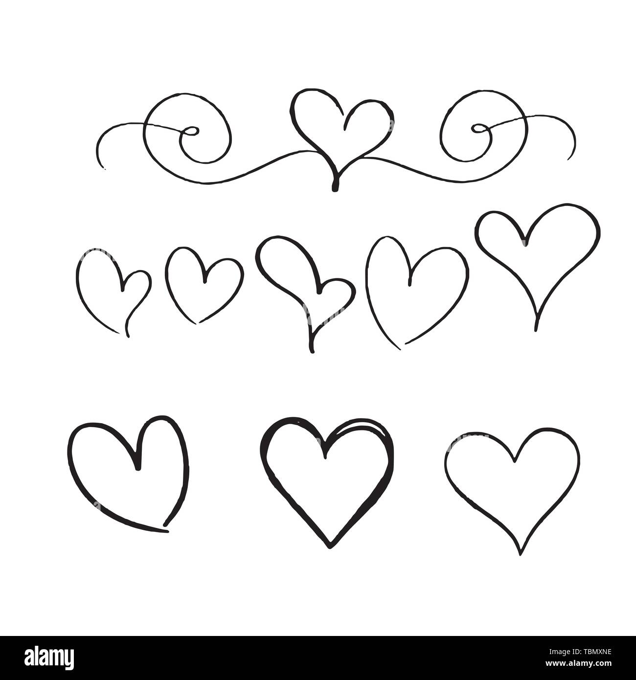 Set of stylized hearts Vector illustration Stock Vector Image & Art - Alamy