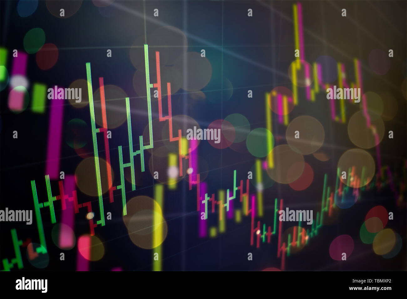 Stock market graph on led screen. Finance and investment concept ...