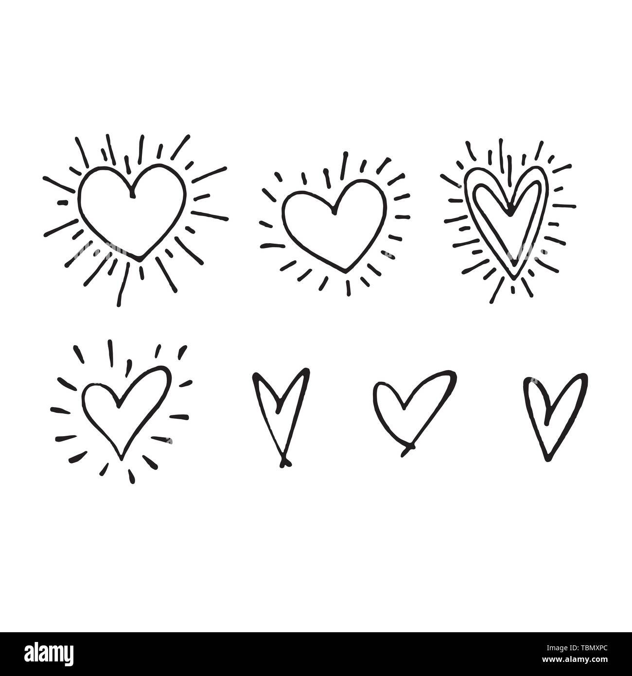 Set of stylized hearts Vector illustration Stock Vector Image & Art - Alamy