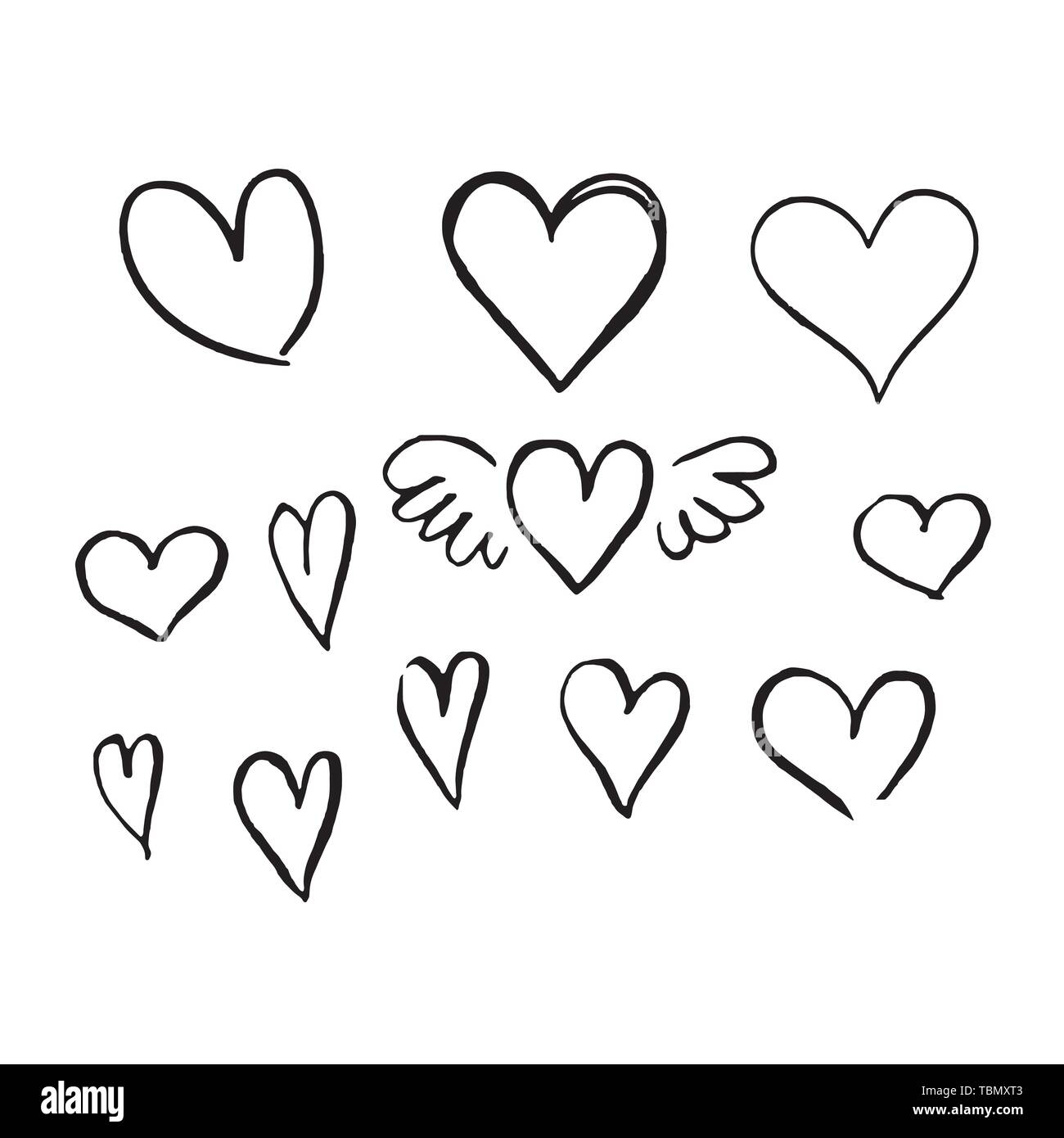 Set of stylized hearts Vector illustration Stock Vector Image & Art - Alamy