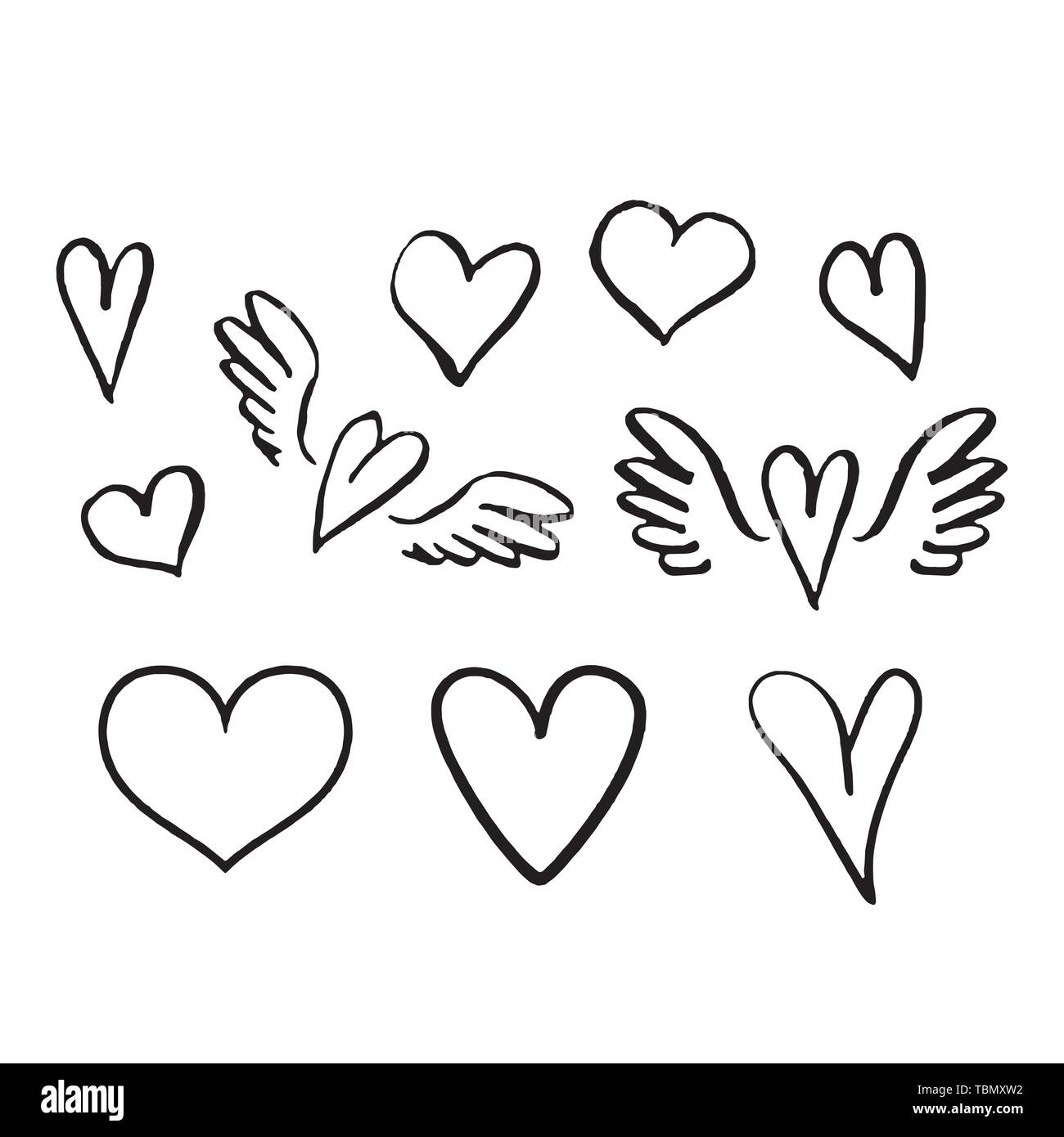 Set of stylized hearts Vector illustration Stock Vector Image & Art - Alamy