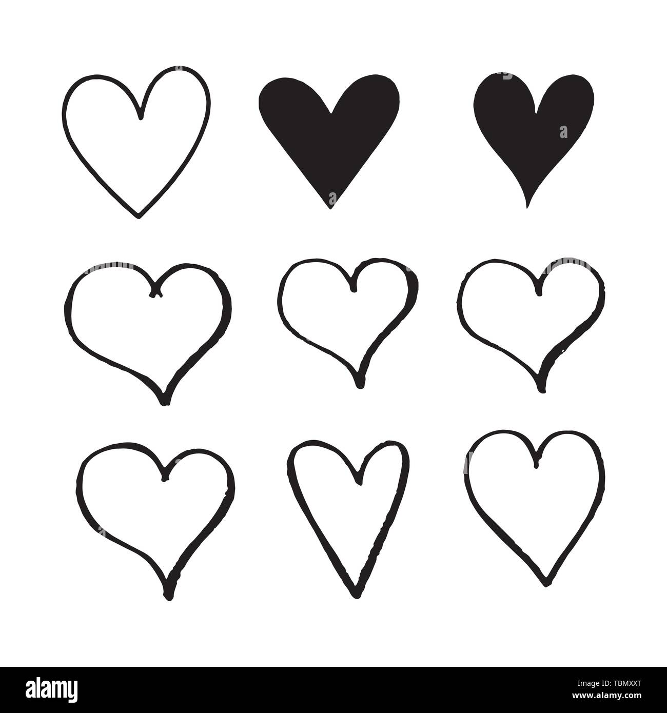 Set of stylized hearts Vector illustration Stock Vector Image & Art - Alamy