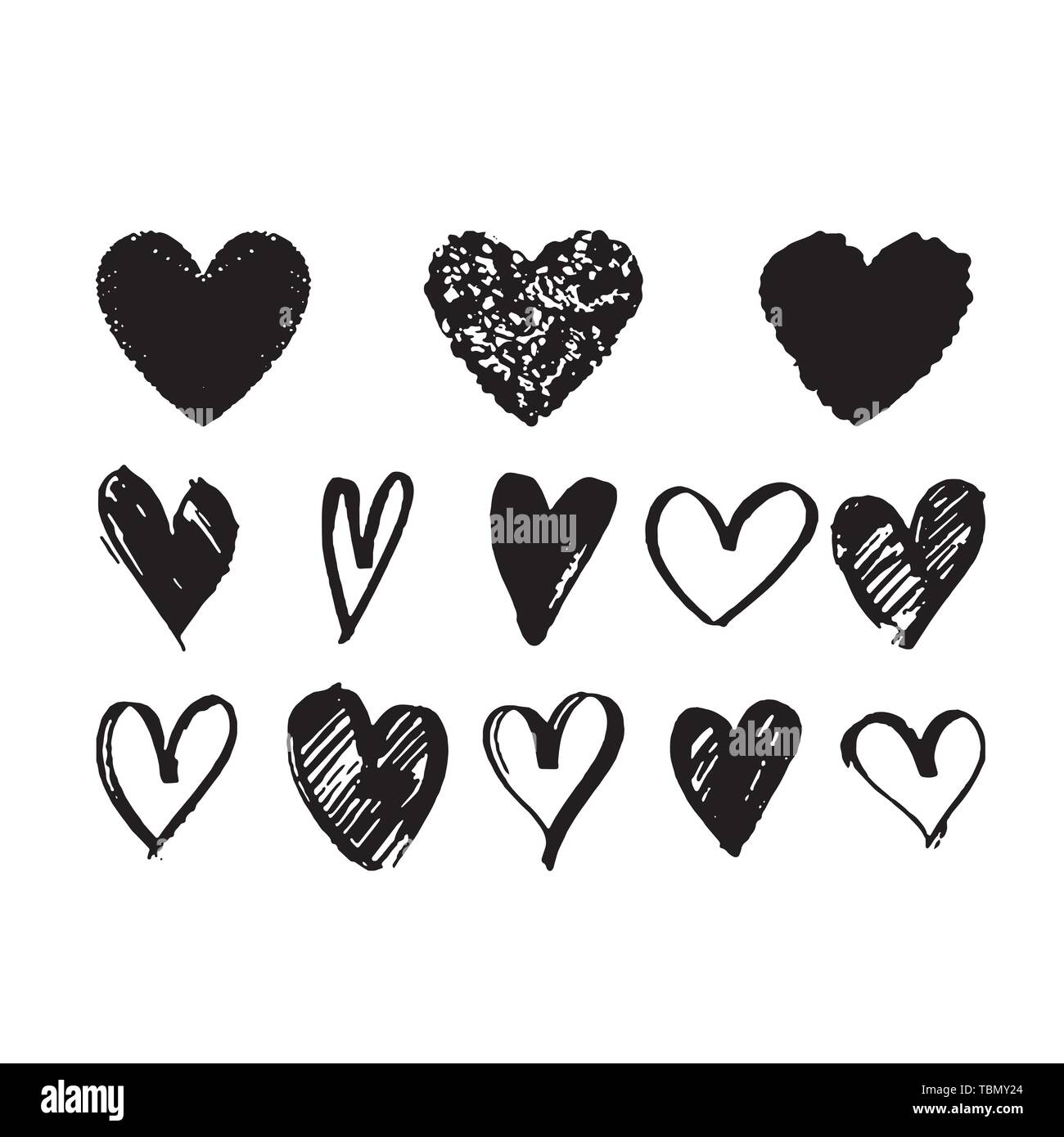 Set of stylized hearts Vector illustration Stock Vector Image & Art - Alamy