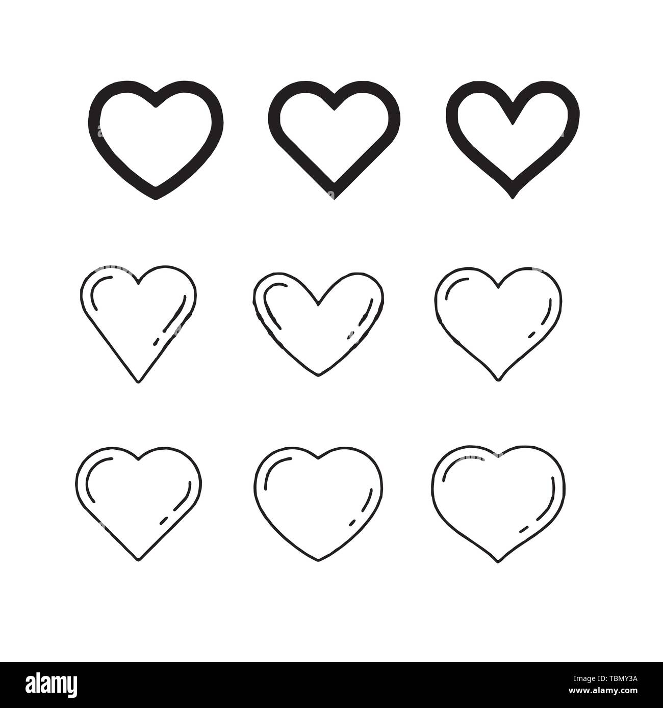 Set of stylized hearts Vector illustration Stock Vector Image & Art - Alamy