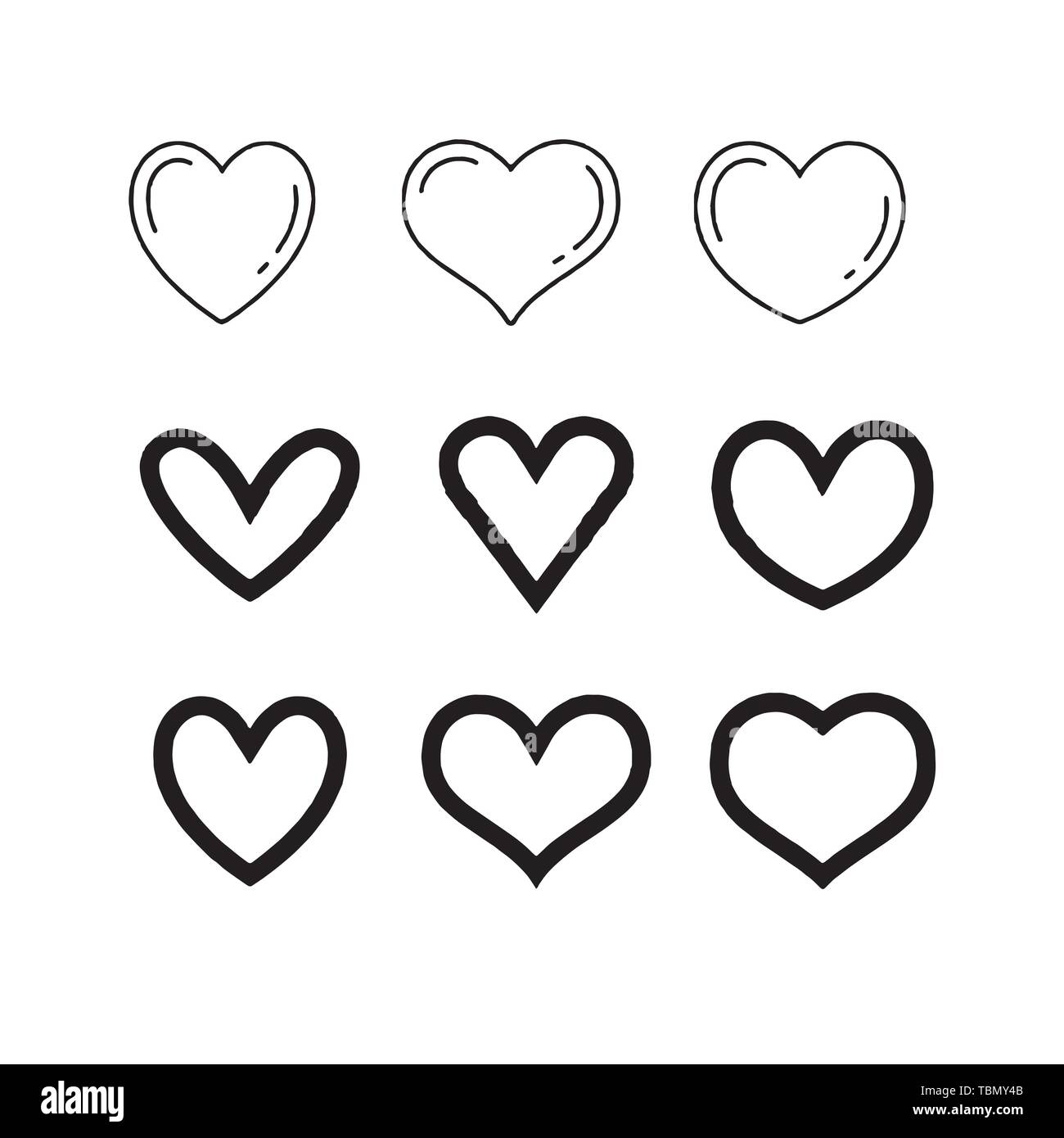 Set of stylized hearts Vector illustration Stock Vector Image & Art - Alamy