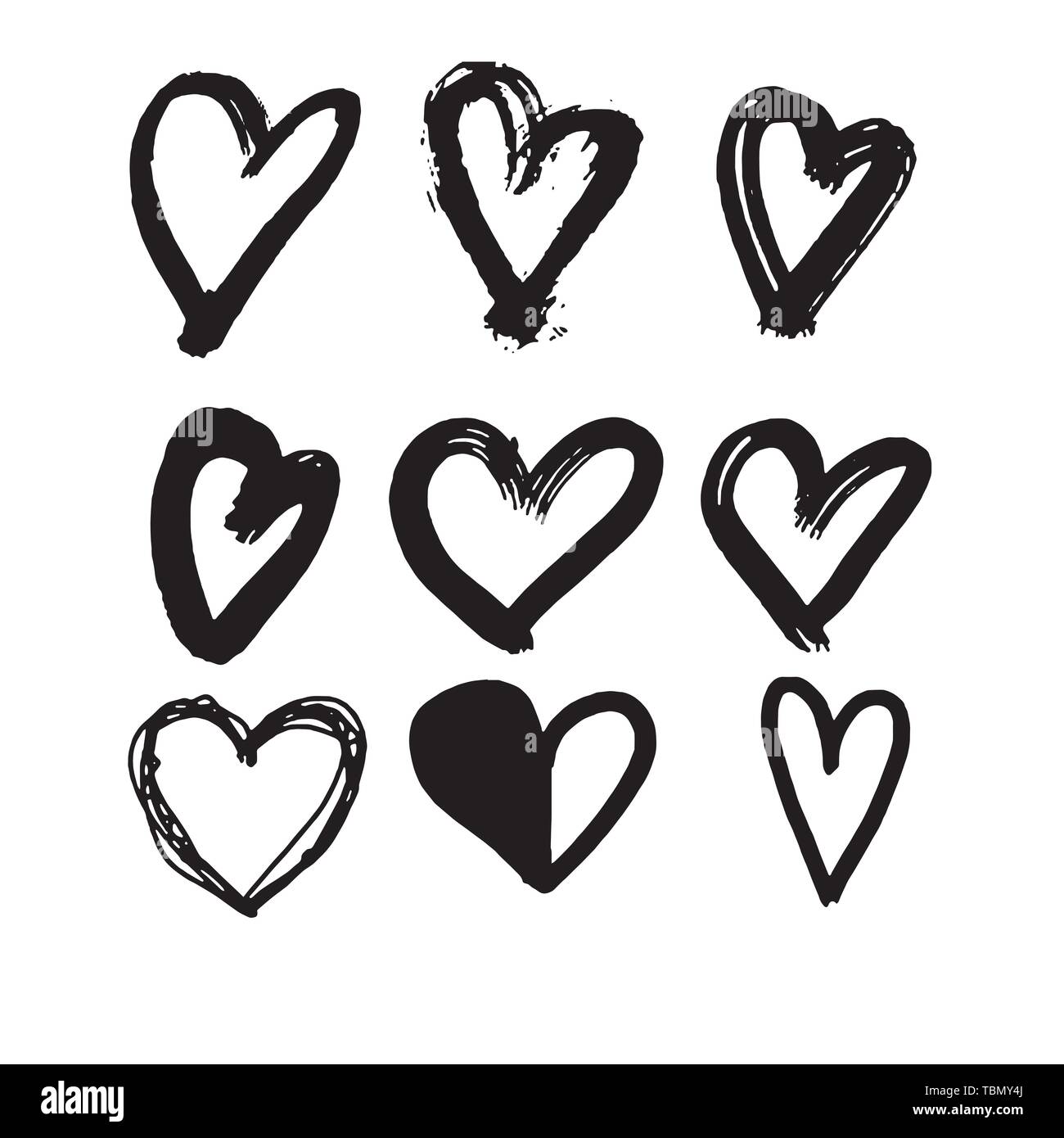 Set of stylized hearts Vector illustration Stock Vector Image & Art - Alamy