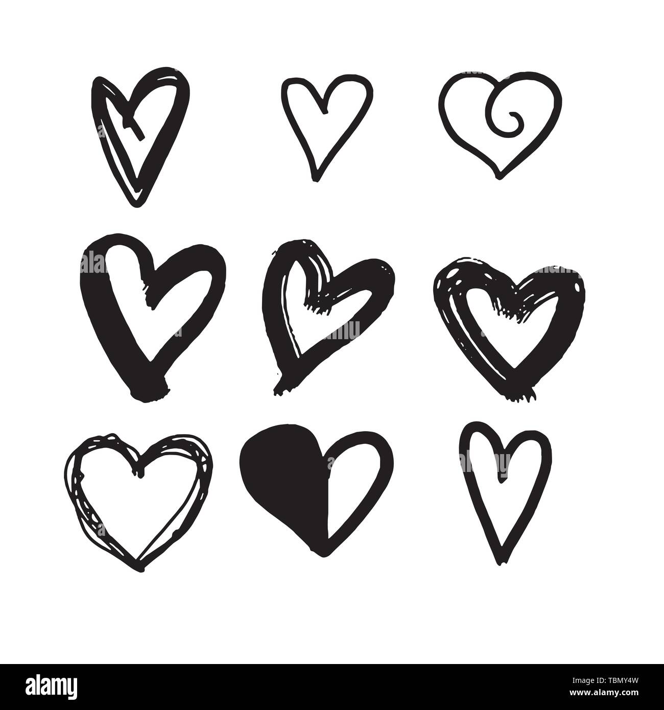 Set of stylized hearts Vector illustration Stock Vector Image & Art - Alamy