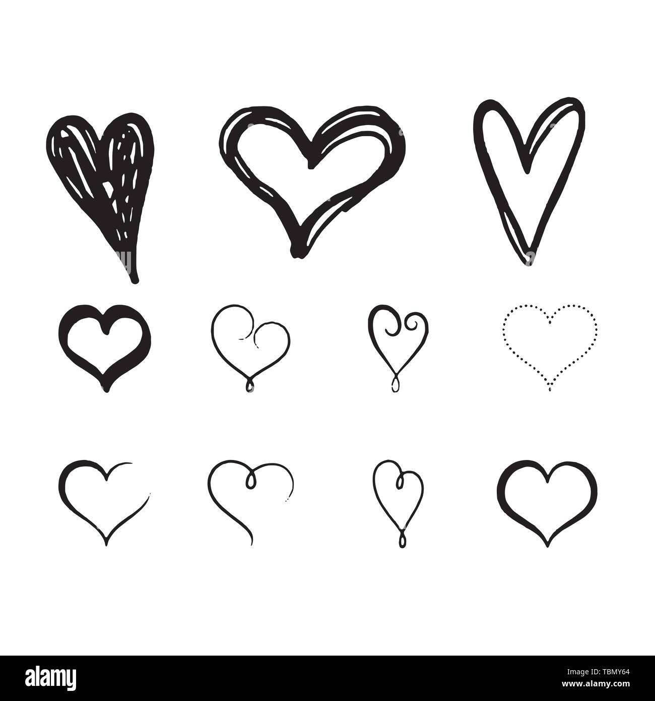 Set of stylized hearts Vector illustration Stock Vector Image & Art - Alamy
