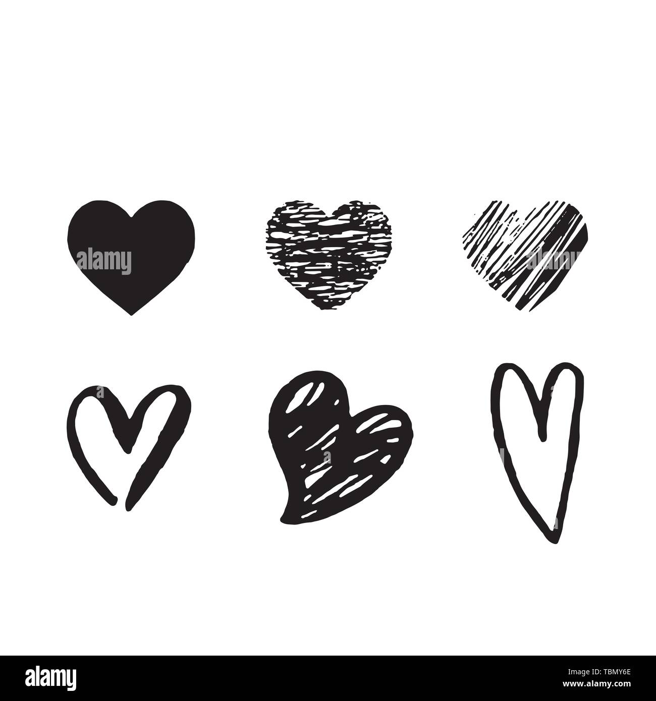 Set of stylized hearts Vector illustration Stock Vector Image & Art - Alamy