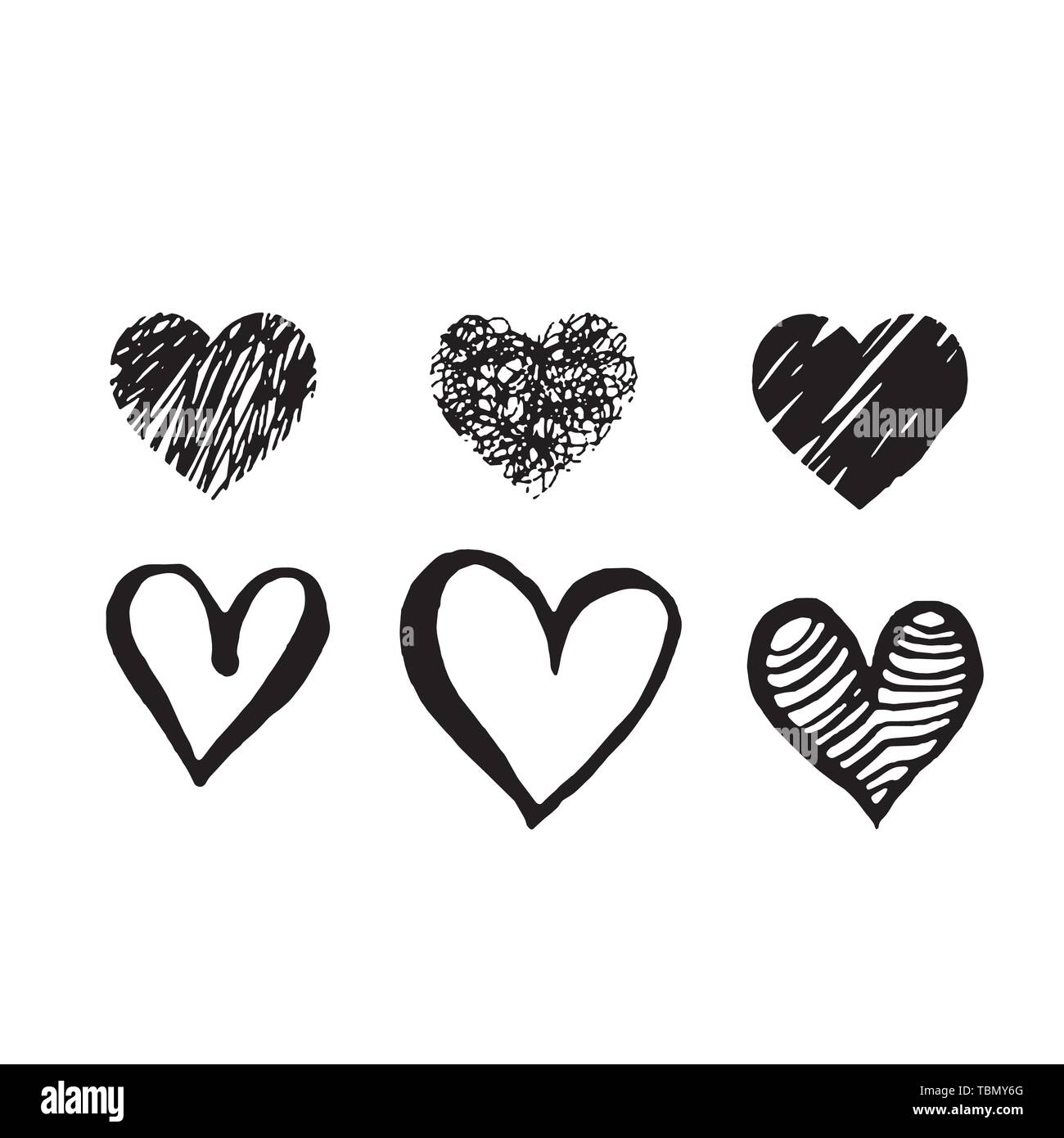 Set of stylized hearts Vector illustration Stock Vector Image & Art - Alamy