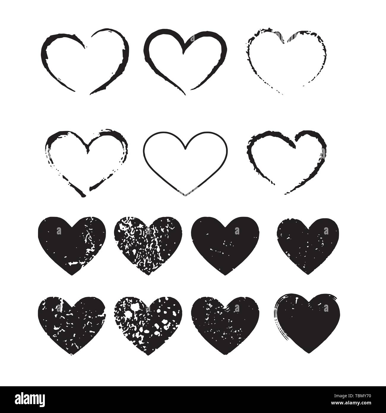 Set of stylized hearts Vector illustration Stock Vector Image & Art - Alamy