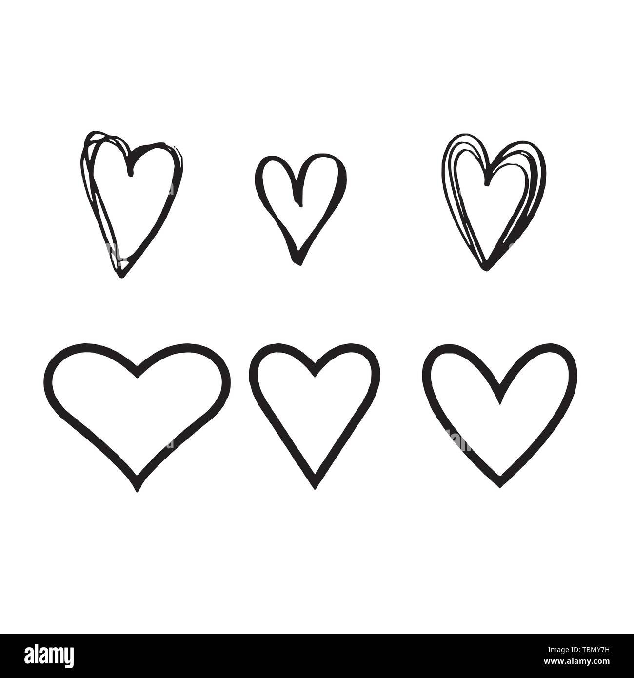 Set of stylized hearts Vector illustration Stock Vector Image & Art - Alamy