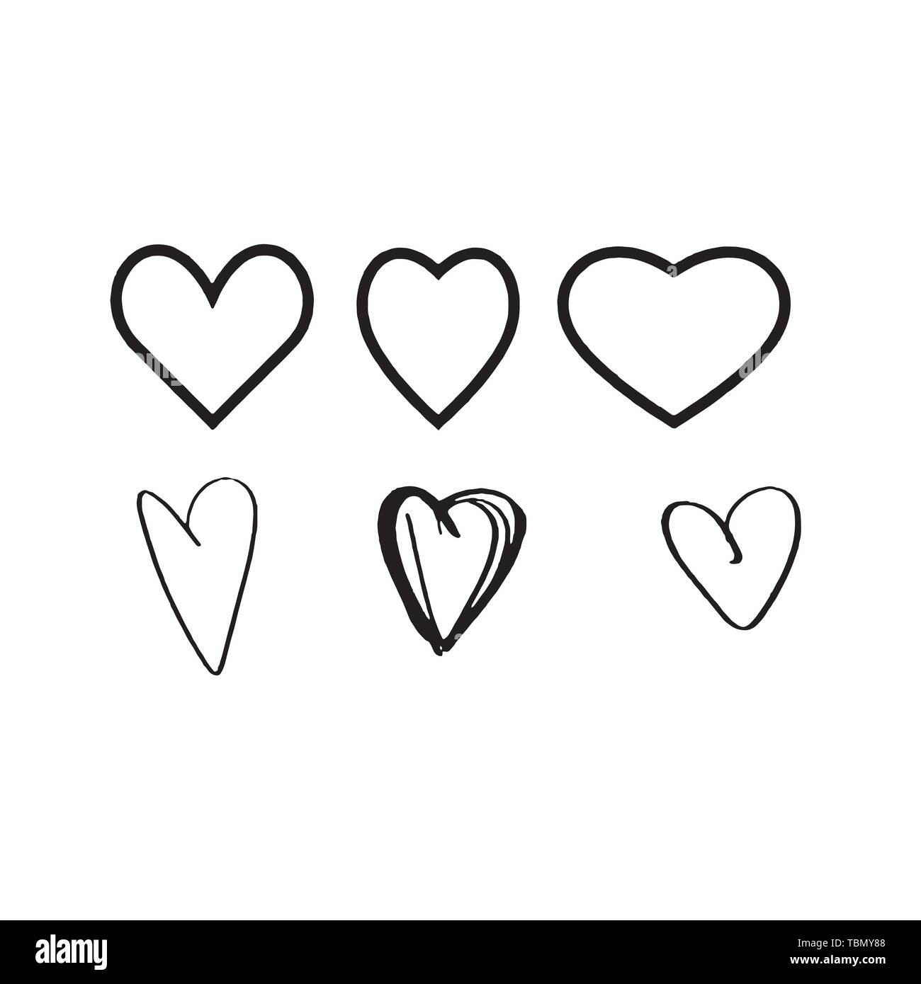 Set of stylized hearts Vector illustration Stock Vector Image & Art - Alamy