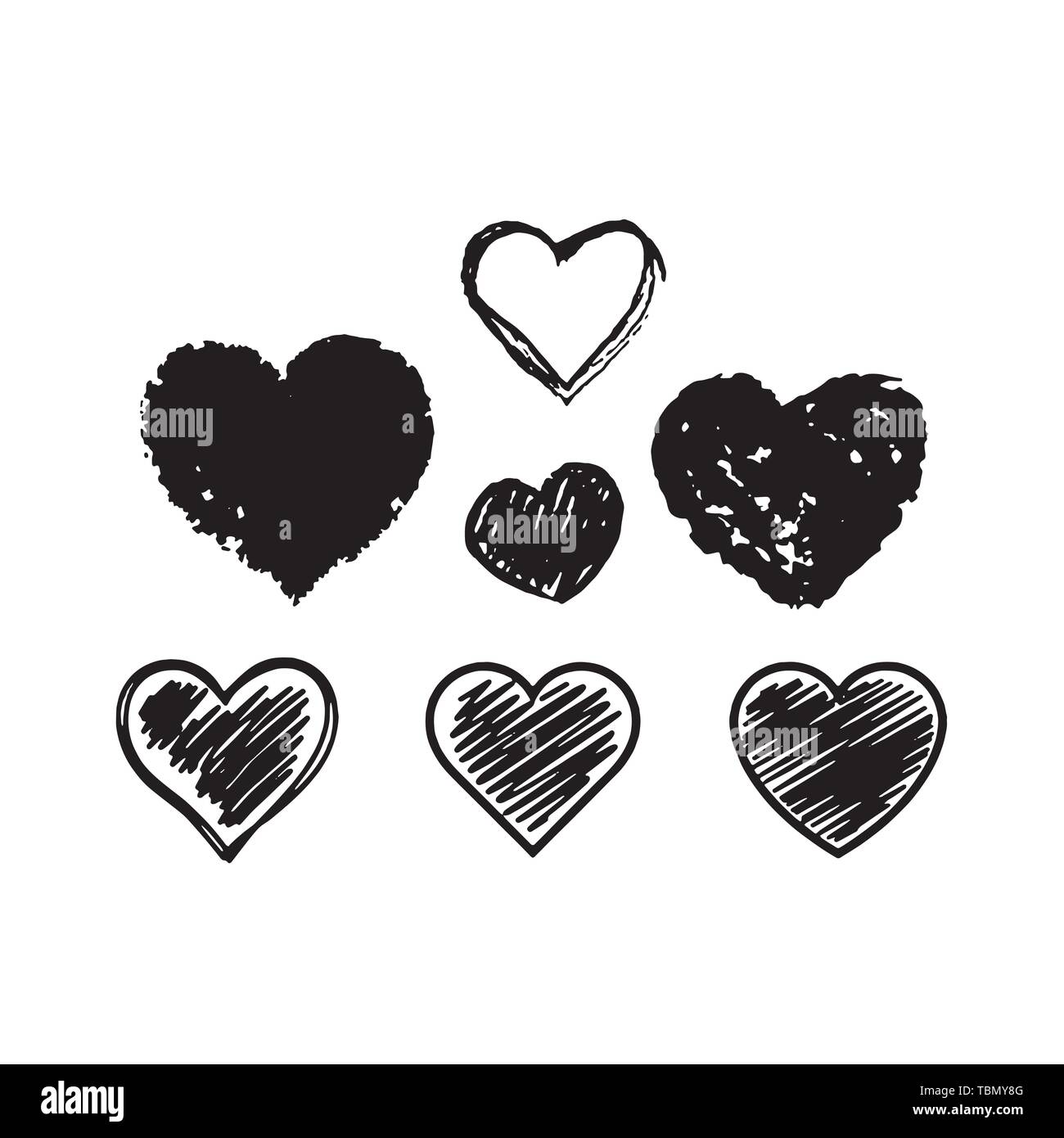 Set of stylized hearts Vector illustration Stock Vector Image & Art - Alamy