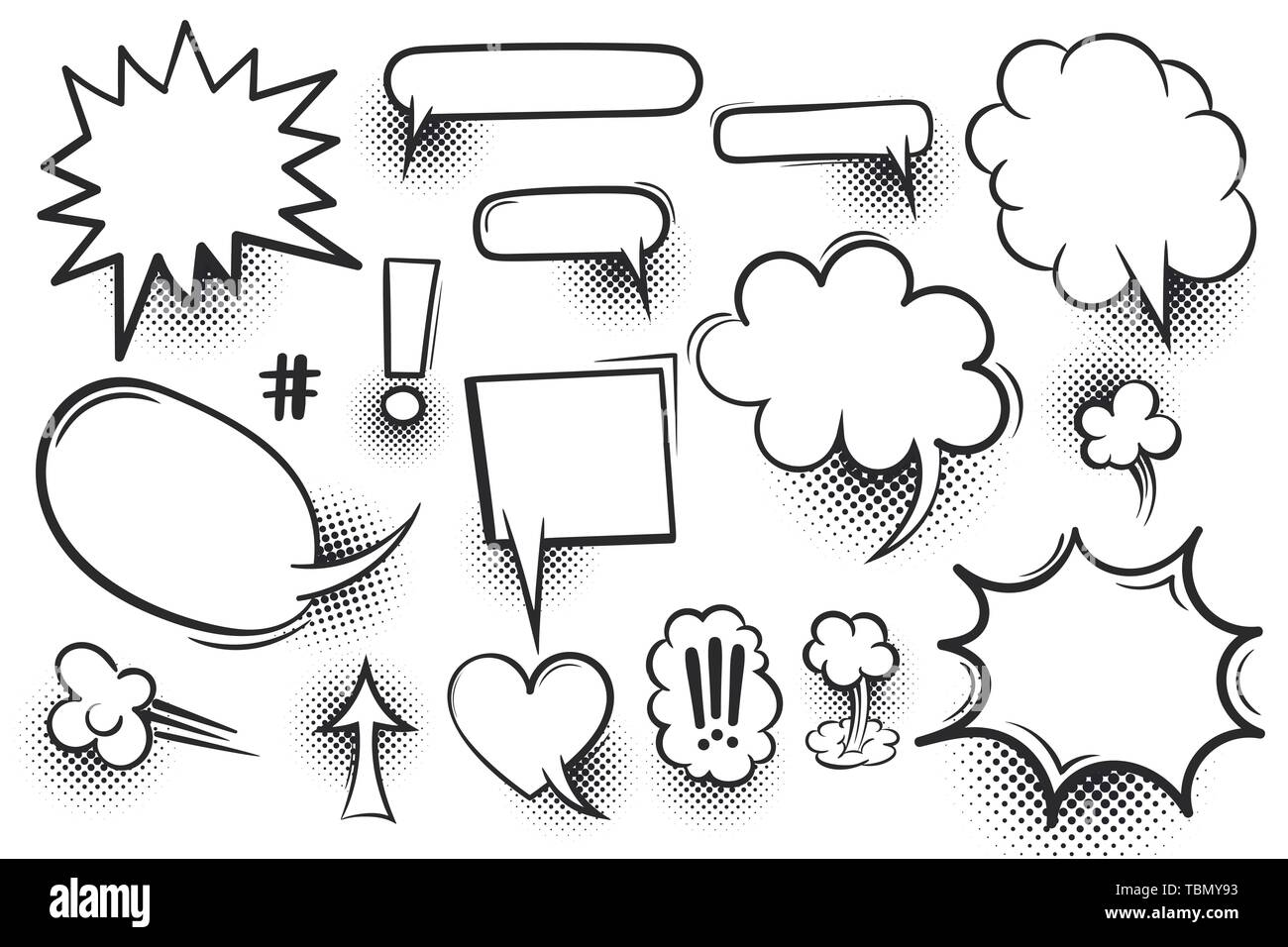 Comic book text speech bubble in pop art style. Halftone background ...