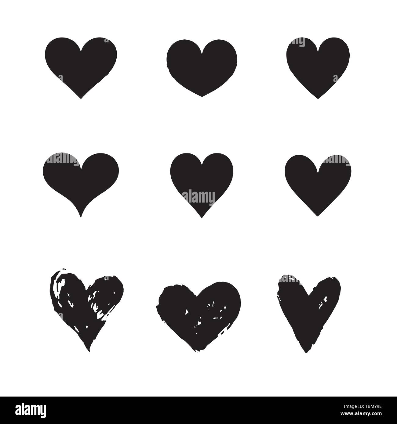 Set of stylized hearts Vector illustration Stock Vector Image & Art - Alamy