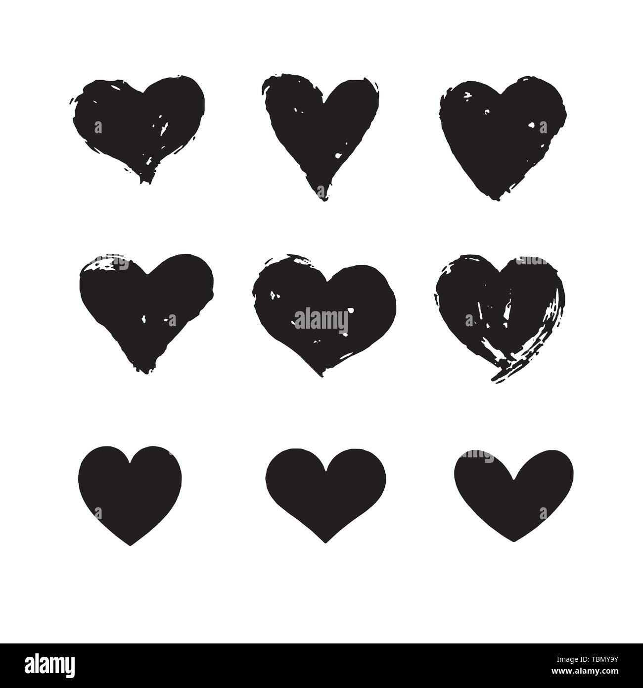 Set of stylized hearts Vector illustration Stock Vector Image & Art - Alamy