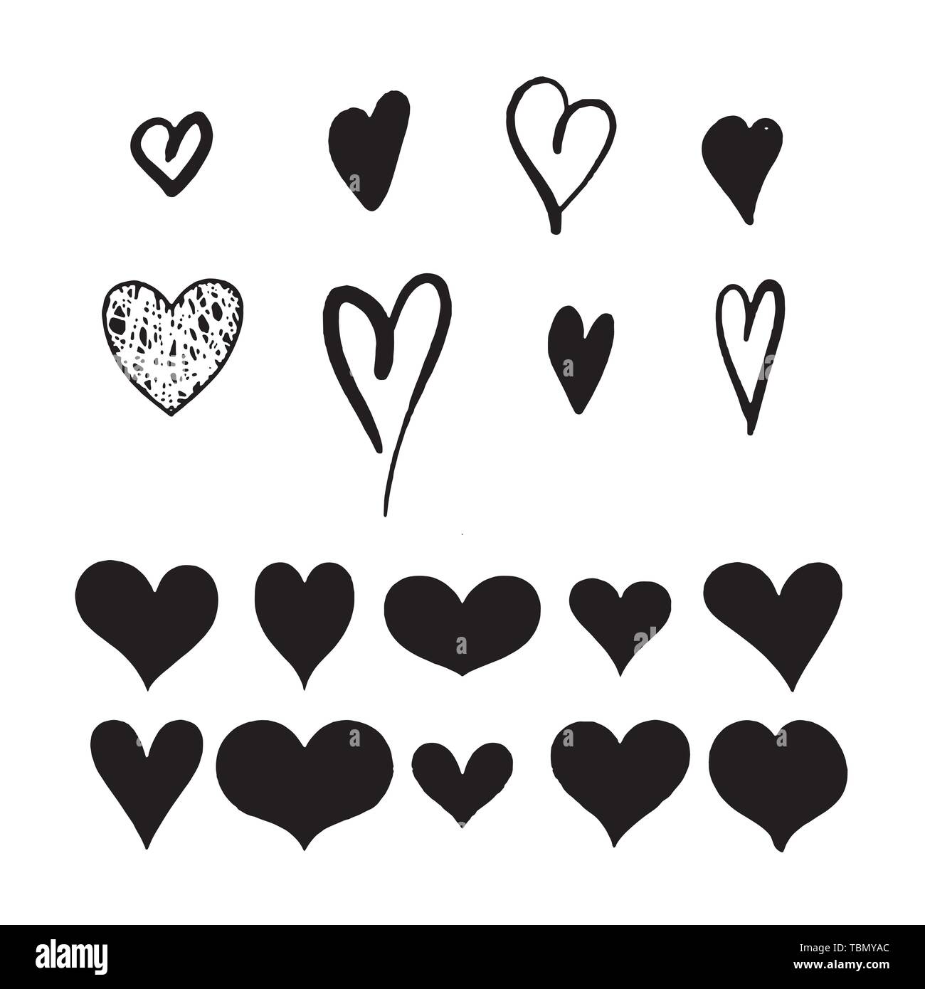 Set of stylized hearts Vector illustration Stock Vector Image & Art - Alamy