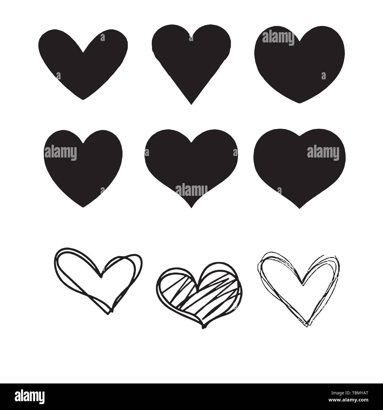 Set of stylized hearts Vector illustration Stock Vector Image & Art - Alamy