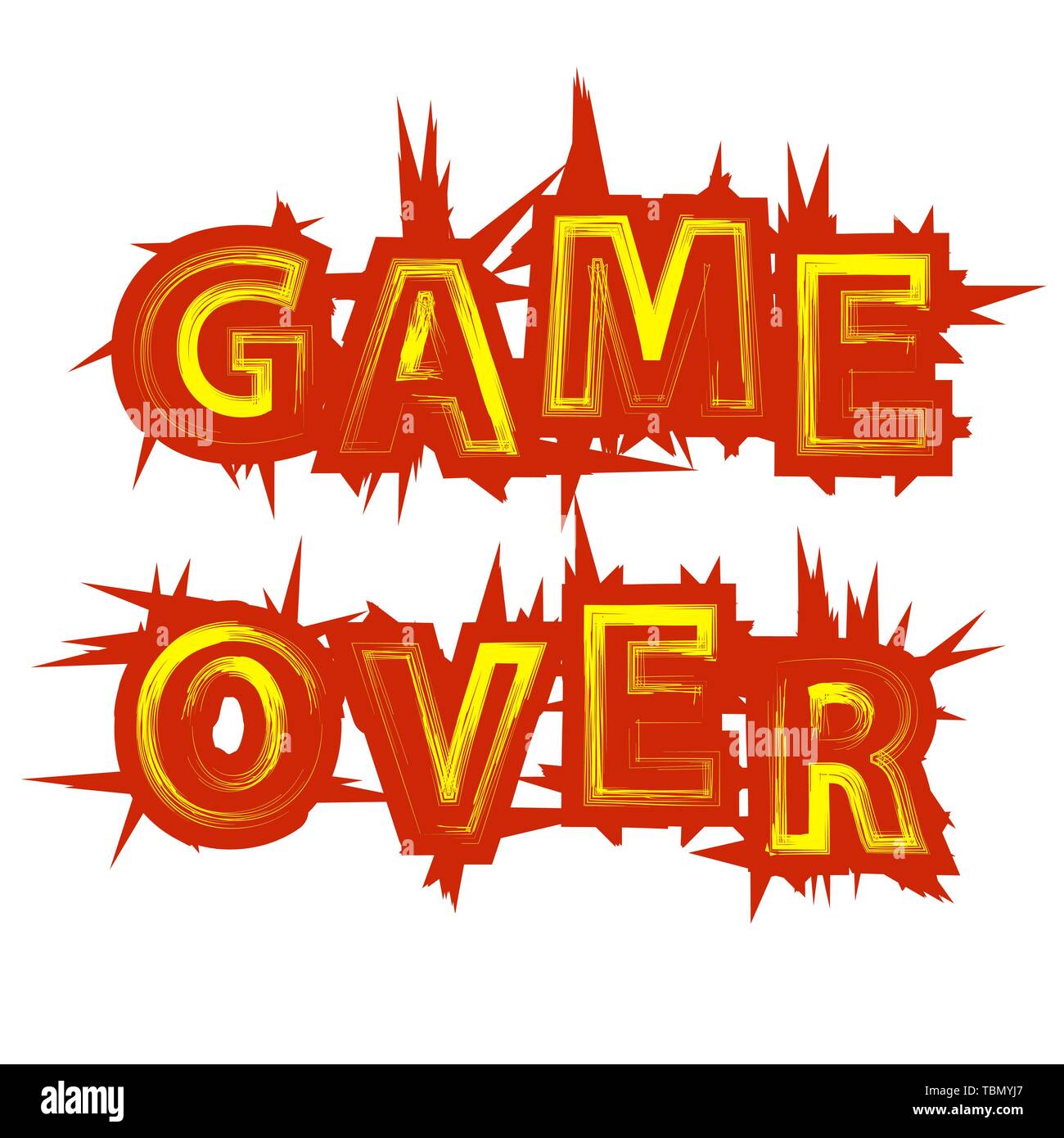 Red Yellow Game Over Sign. Gaming Concept. Video Game Screen ...