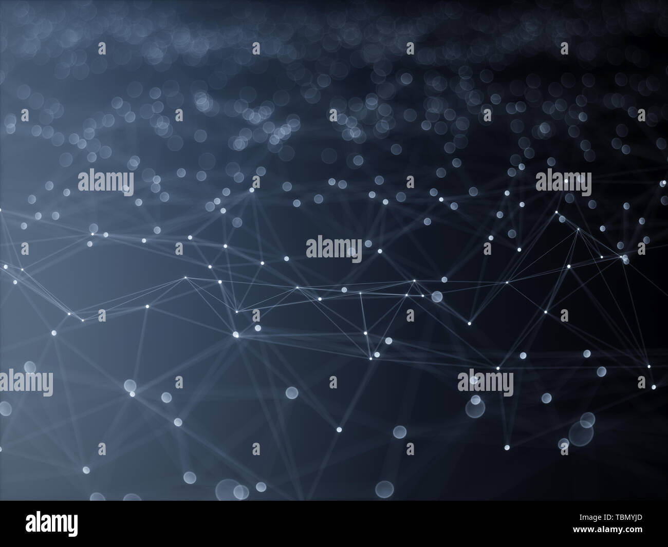 Abstract mesh line and point light block chain digital link network ...