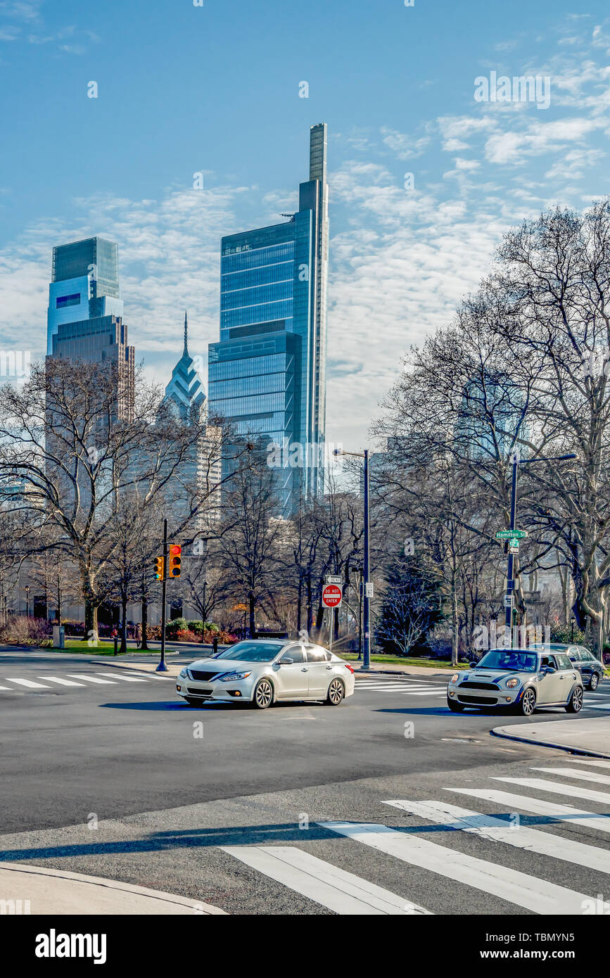 Philadelphia, Pennsylvania, USA - December, 2018 - Skyline view ...