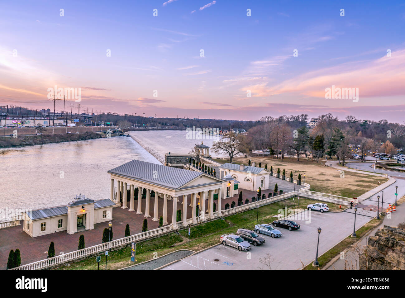 Philadelphia, Pennsylvania, USA - December, 2018 - Sunset at Fairmount ...