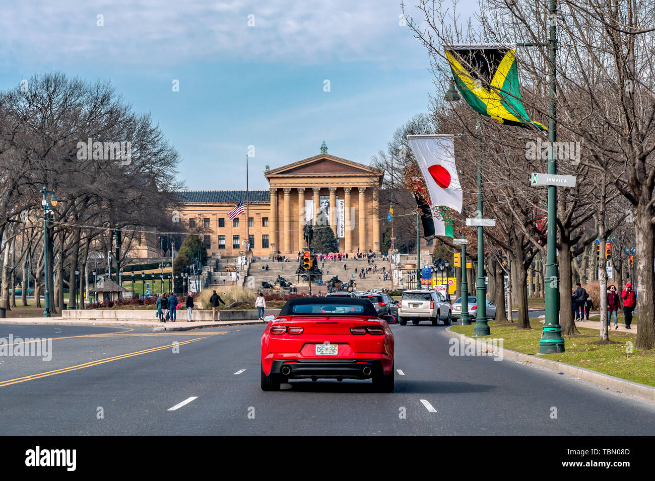 Benjamin franklin parkway view philadelphia hi-res stock photography ...