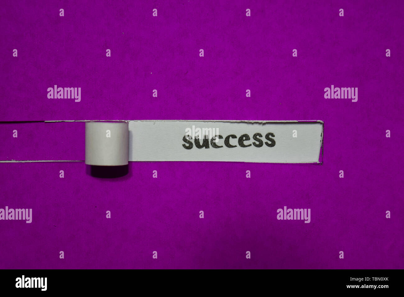 Success, Inspiration, Motivation and business concept on purple torn ...