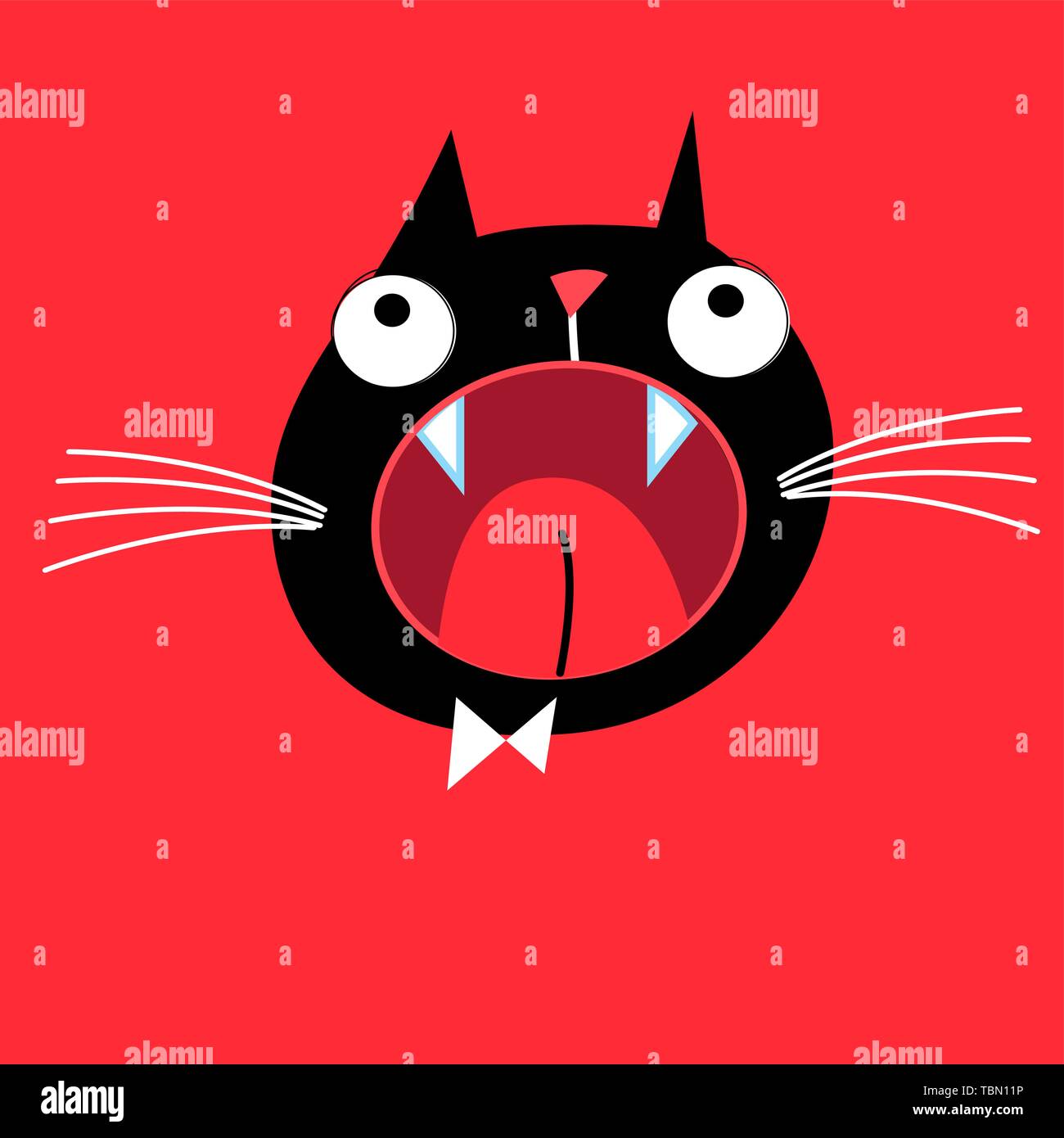 Kitten screaming Stock Vector Images - Alamy