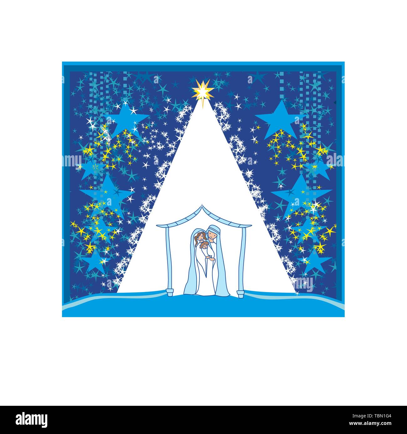 Birth of Jesus in Bethlehem - abstract card Stock Vector Image & Art ...