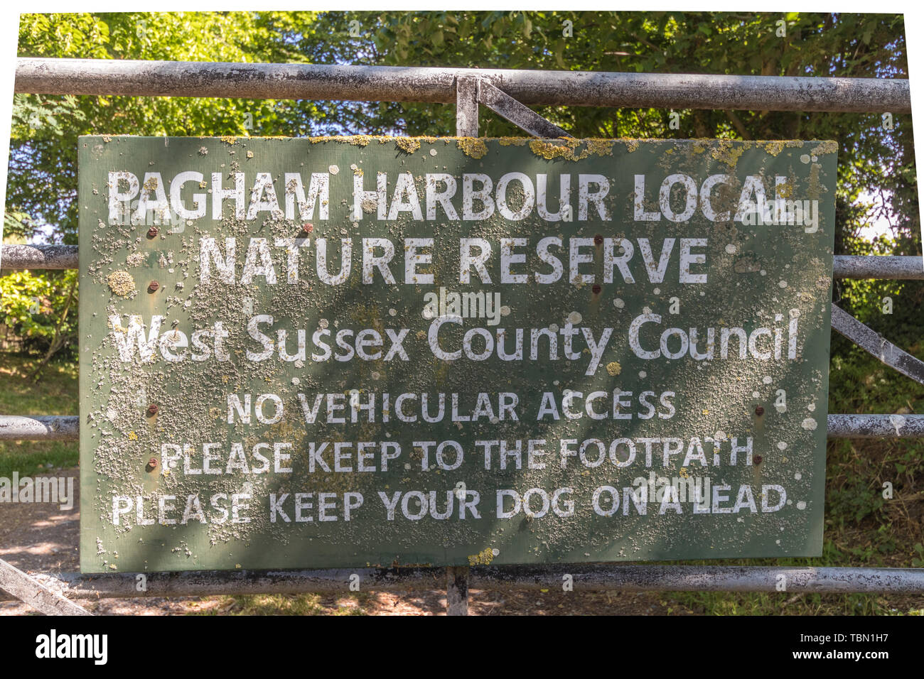 Nature reserve sign at Pagham Harbour, West Sussex, UK Stock Photo - Alamy