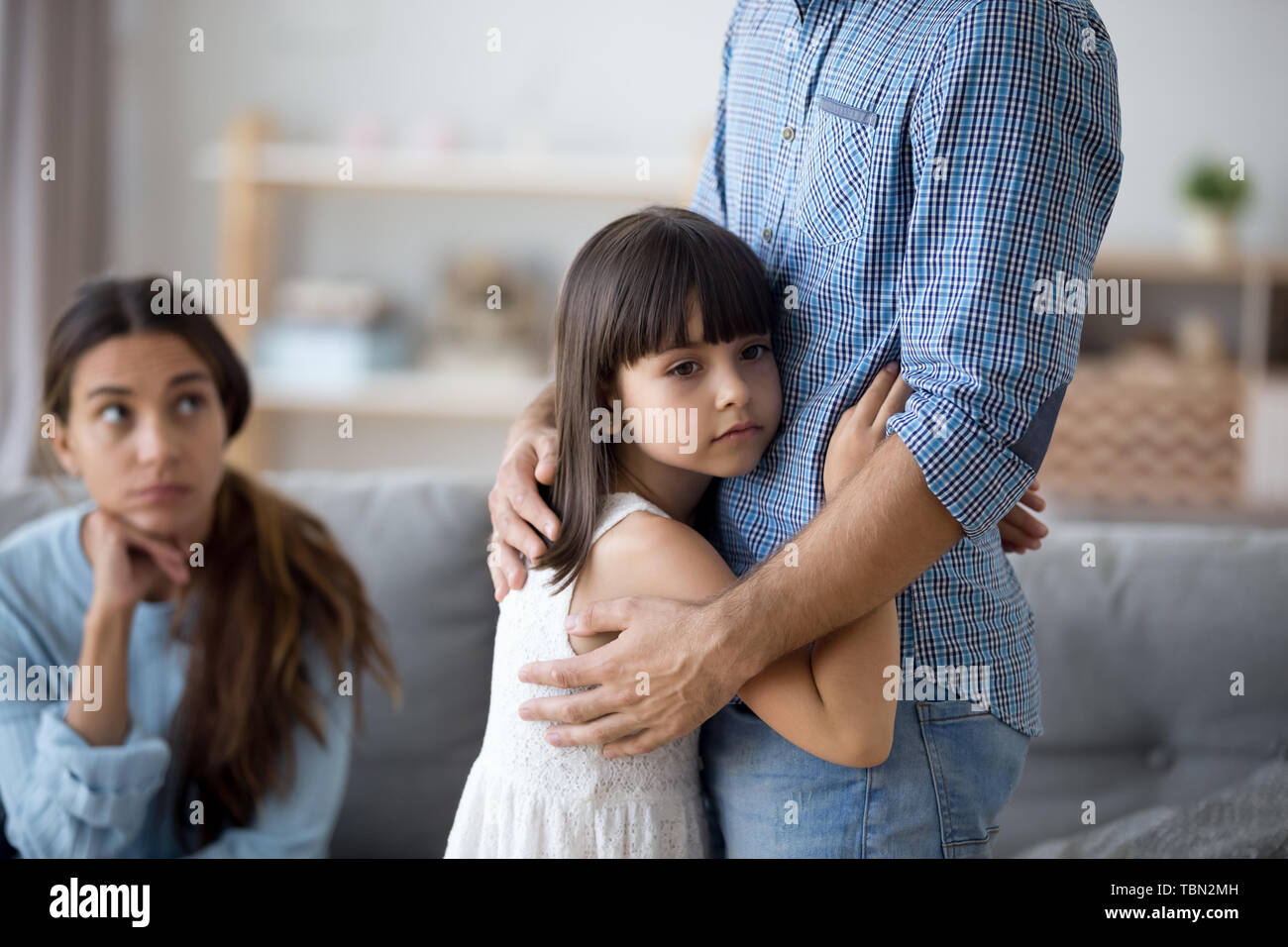 Unhappy little child hug leaving parent say goodbye Stock Photo - Alamy