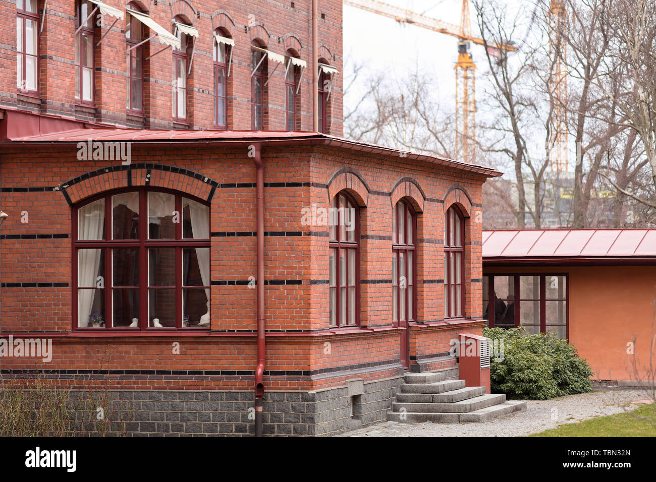 One of Sophiahemmet's brick buildings in Stockholm, Sweden Stock Photo ...