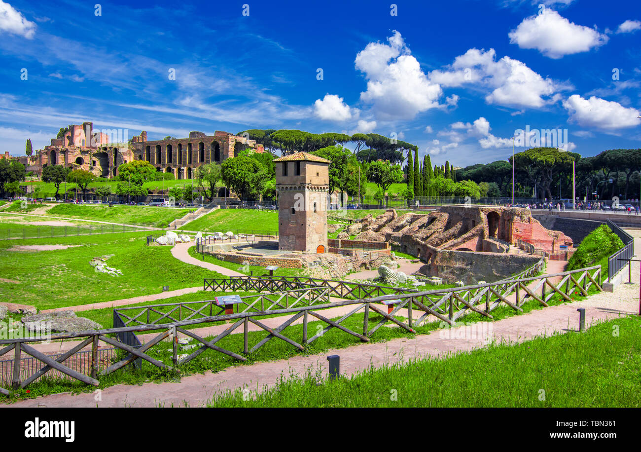 Rome, Italy: Circus Maximus, in a sunny summer day. The Circus Maximus ...