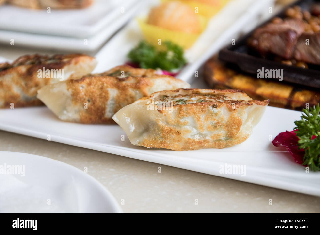 Japanese fried dumplings Stock Photo - Alamy