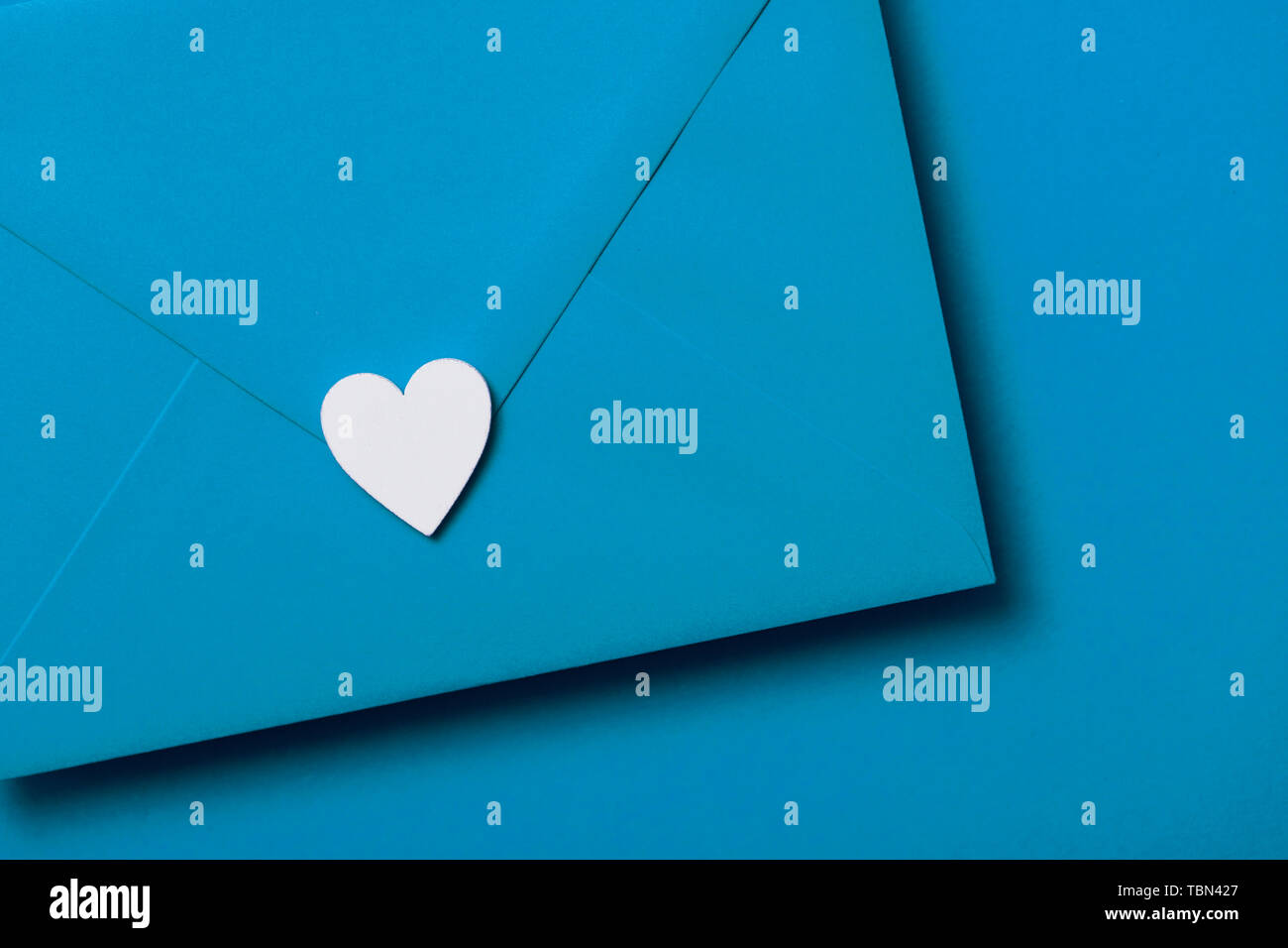 father's day letter. Blue envelope with white hearts Stock Photo - Alamy