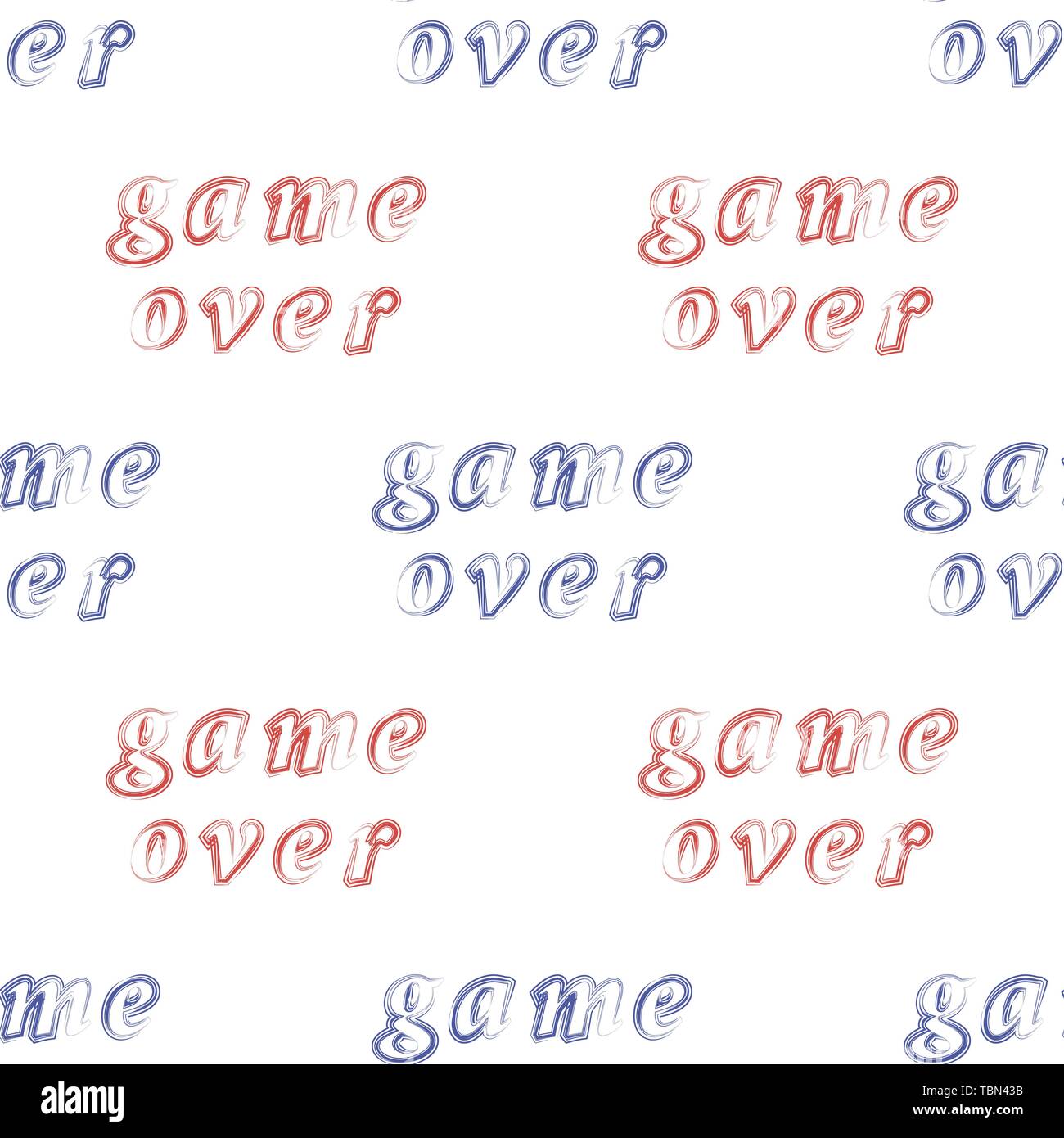 Red Blue Game Over Sign Seamless Pattern. Gaming Concept. Video Game ...