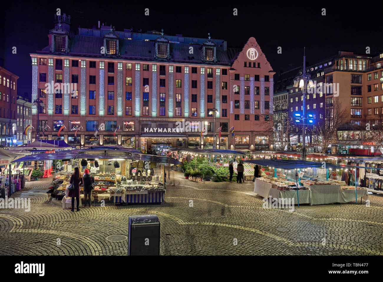 Haymarket in Hötorget, Stockholm, during Christmas time Stock Photo - Alamy