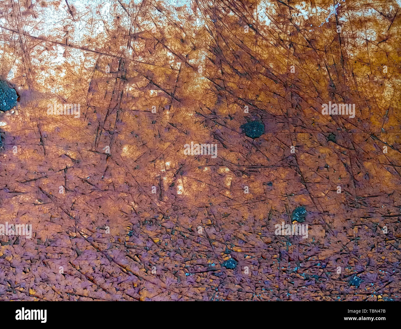 Texture of old shabby rusty metal surface. Cracks, scrapes and of ...