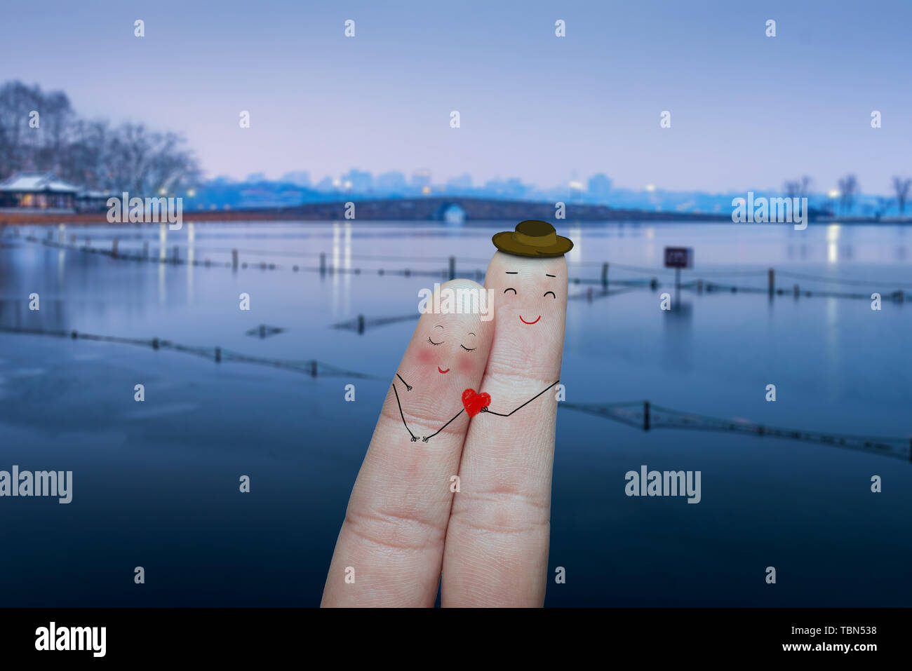 Cute finger couple Stock Photo - Alamy