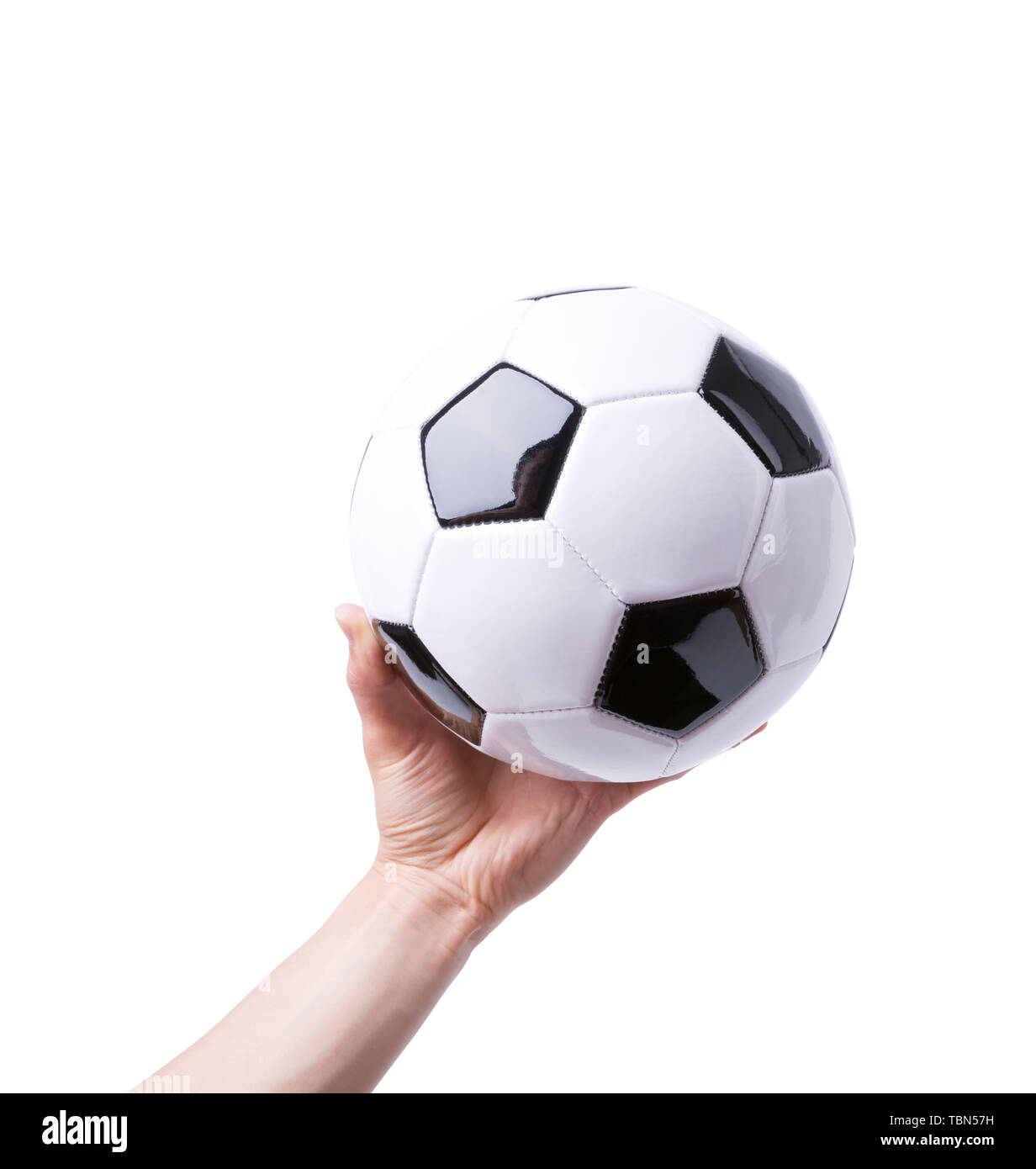 Football, sport, sports in one hand Stock Photo - Alamy