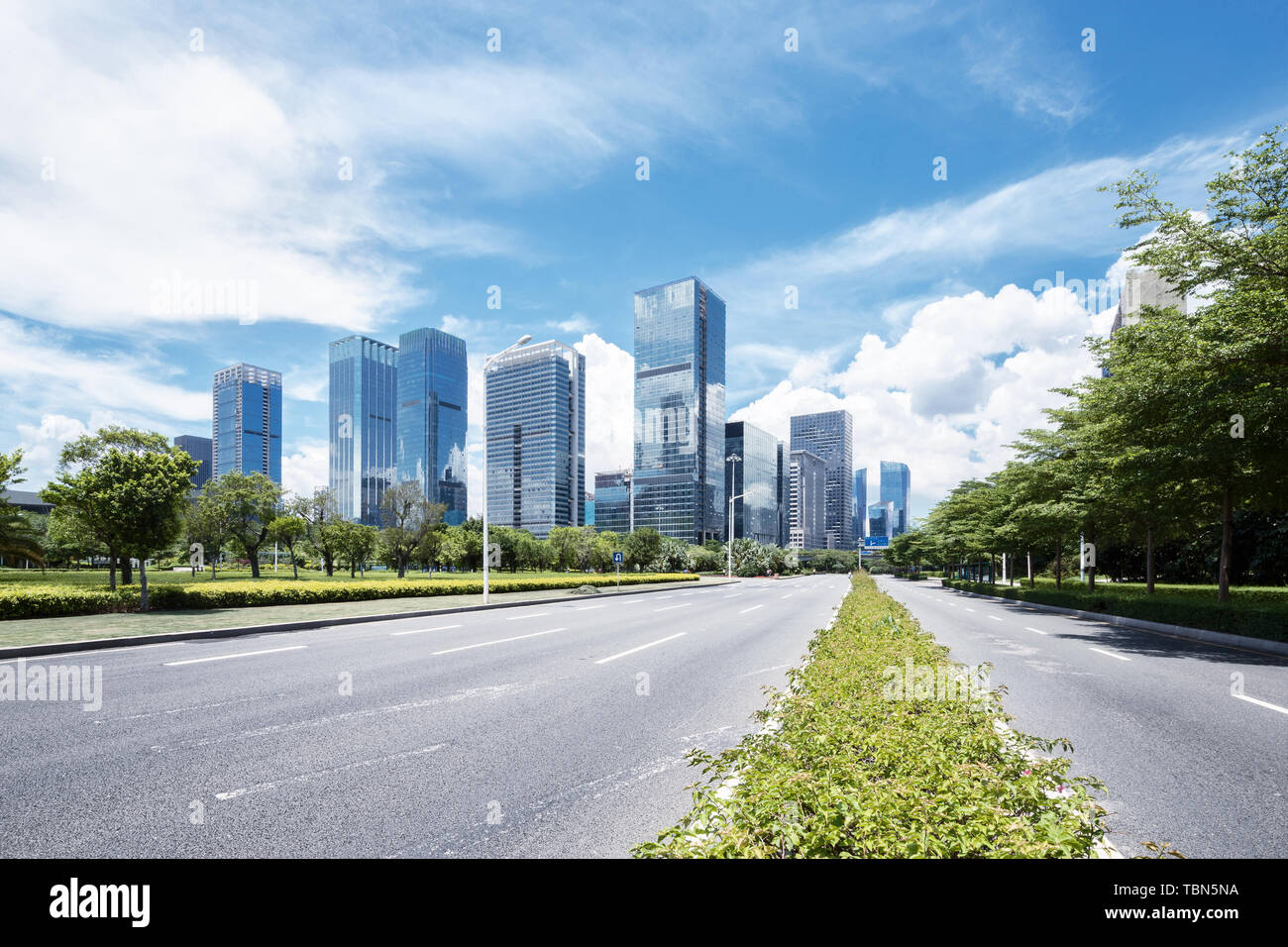asphalt road of a modern city Stock Photo - Alamy