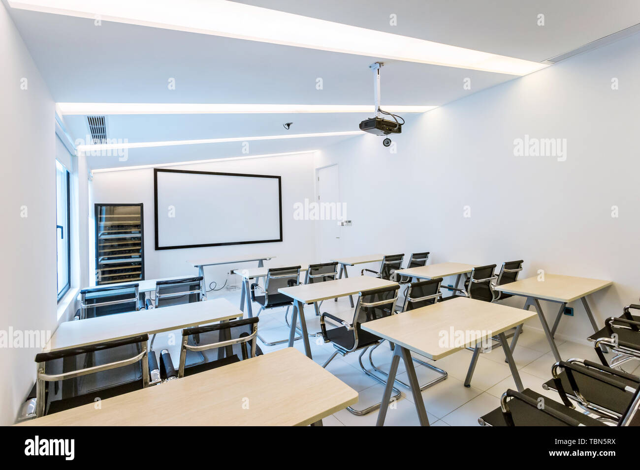 Interior of training room Stock Photo - Alamy