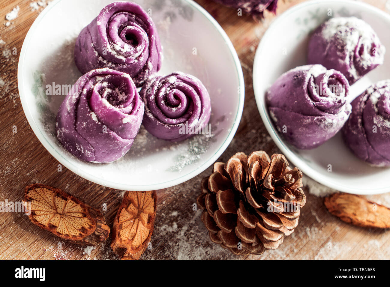 Purple potato pastry cuisine Stock Photo - Alamy