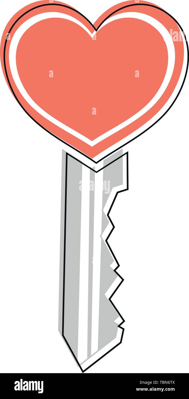 Icon of a coloured heart-shaped key Stock Vector Image & Art - Alamy